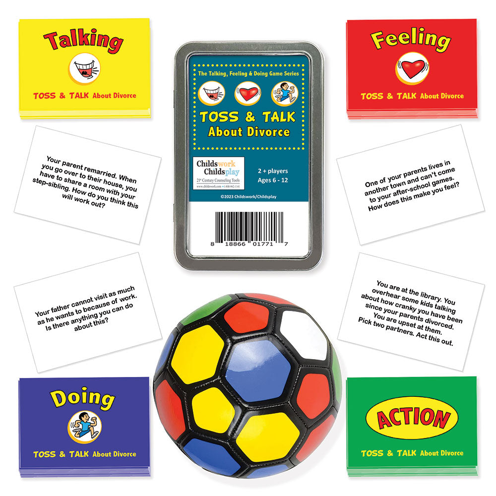 The Talking, Feeling & Doing Divorce Toss & Talk Card Game with Ball ...